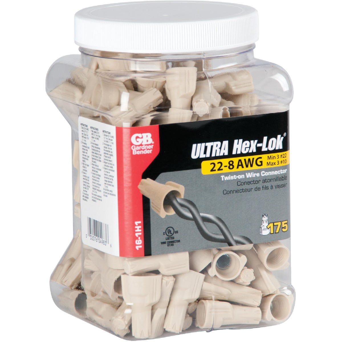 Gardner Bender Hex-Lok Ivory 22 AWG to 8 AWG Wire Connector (175-Pack ...