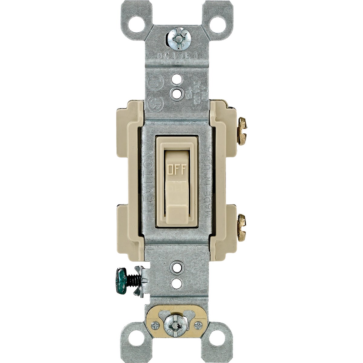 Leviton Residential Grade 15 Amp Toggle Single Pole Switch, Ivory ...