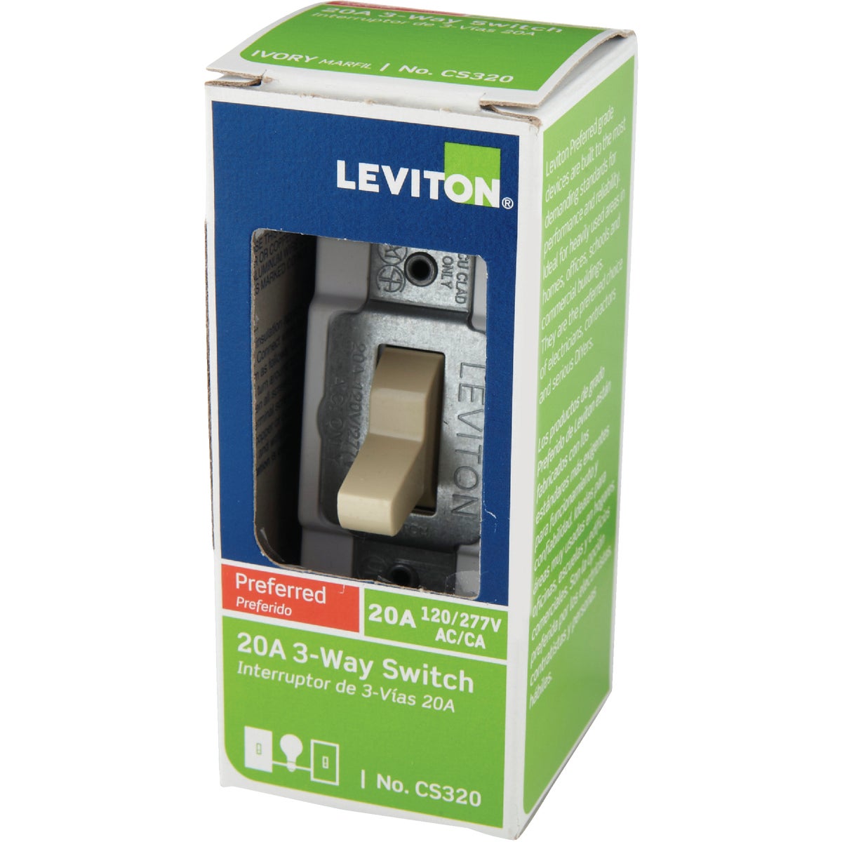 Leviton Toggle Ivory 20A Grounding Quiet 3-Way Switch – Hemlock Hardware