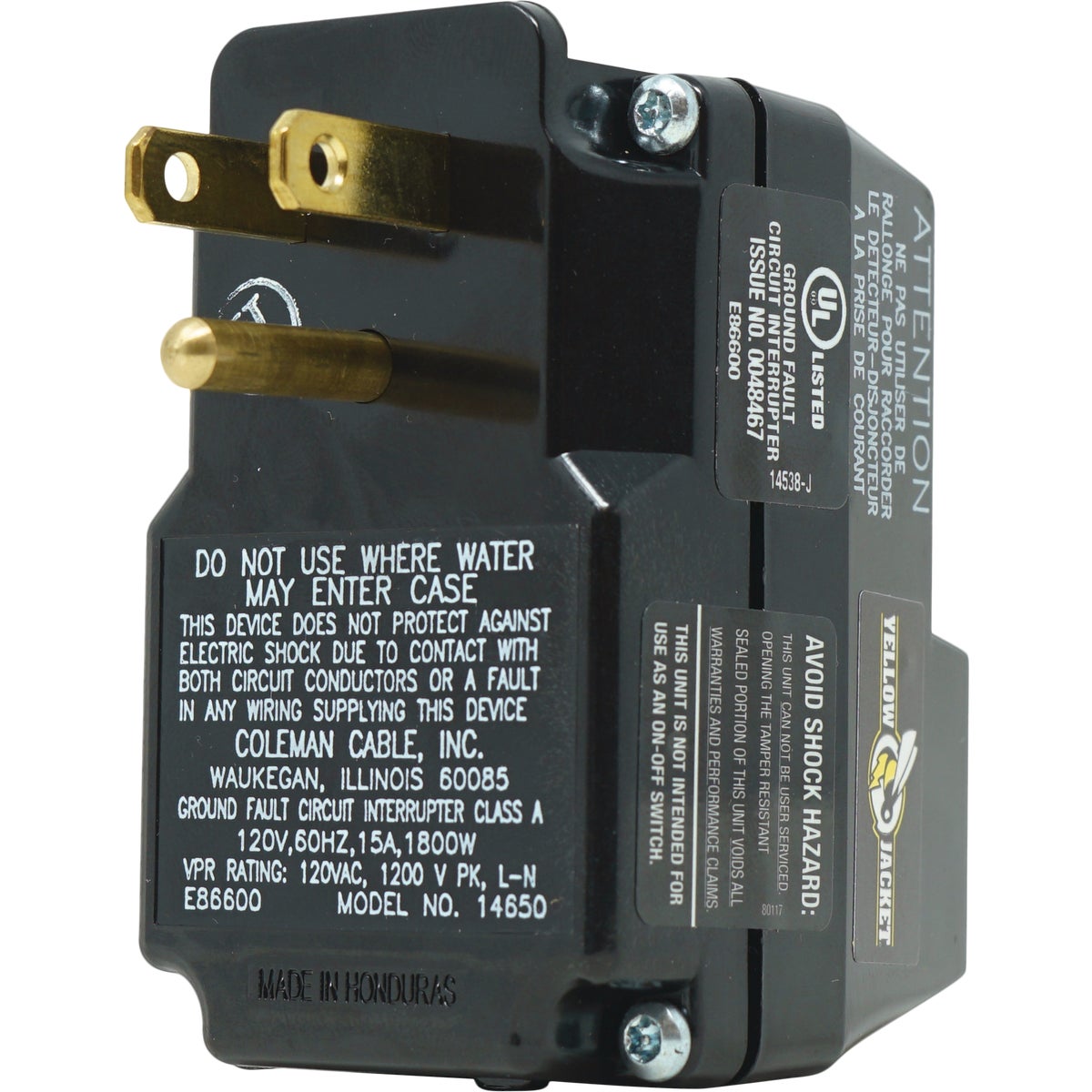 Yellow Jacket 15A 120V GFCI Portable Plug-In Adapter – Hemlock Hardware