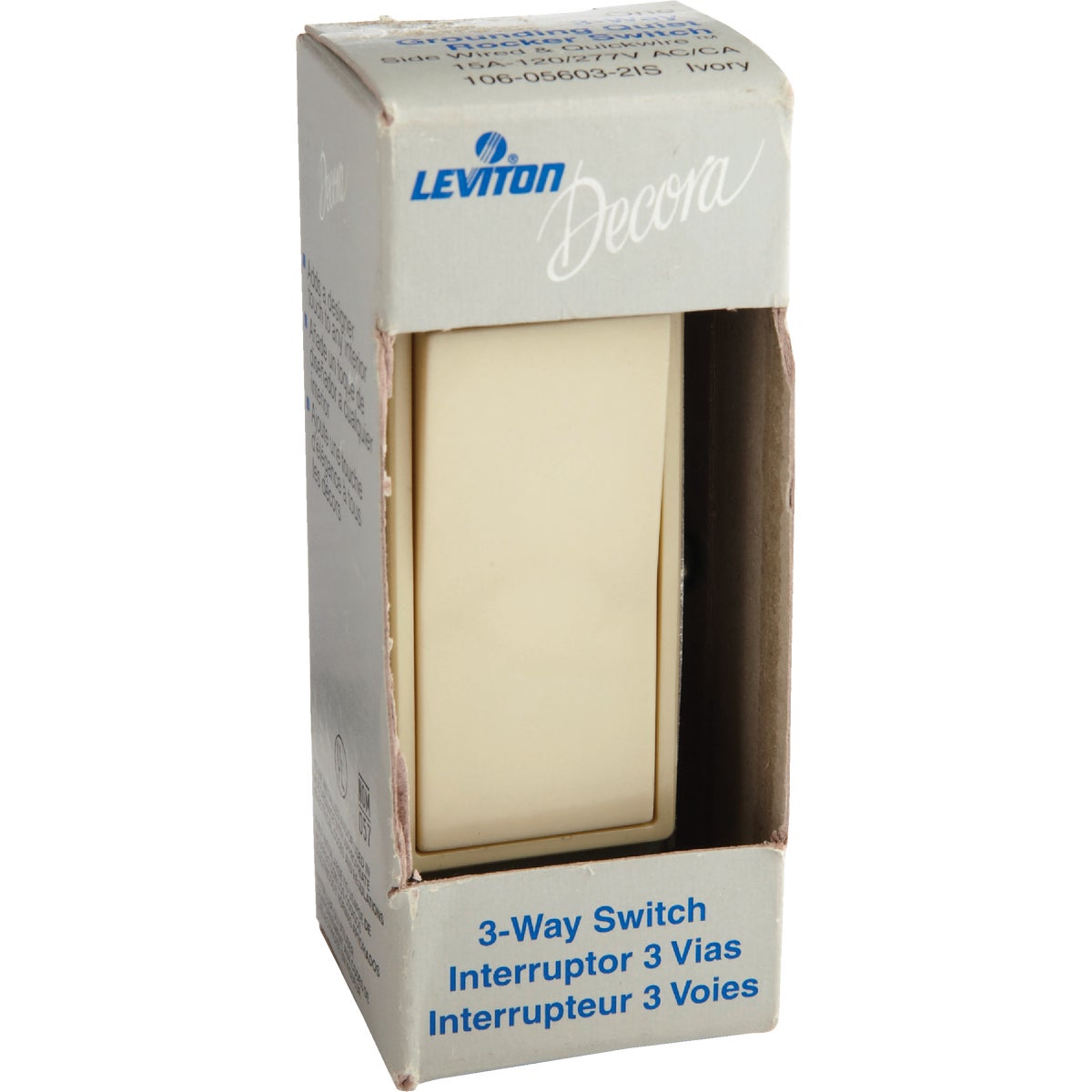 Leviton Decora Rocker Ivory 15A Grounded 3-Way Switch – Hemlock Hardware
