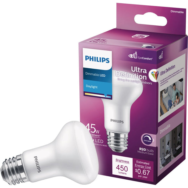 Philips Ultra Definition R20 Medium Dimmable LED Floodlight Light Bulb ...