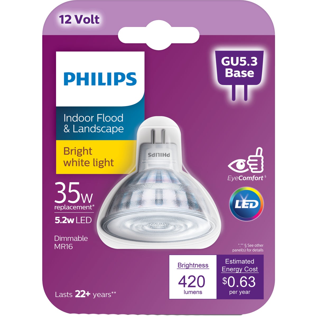 Philips 35W Equivalent Bright White MR16 GU5.3 LED Spotlight Light Bul ...