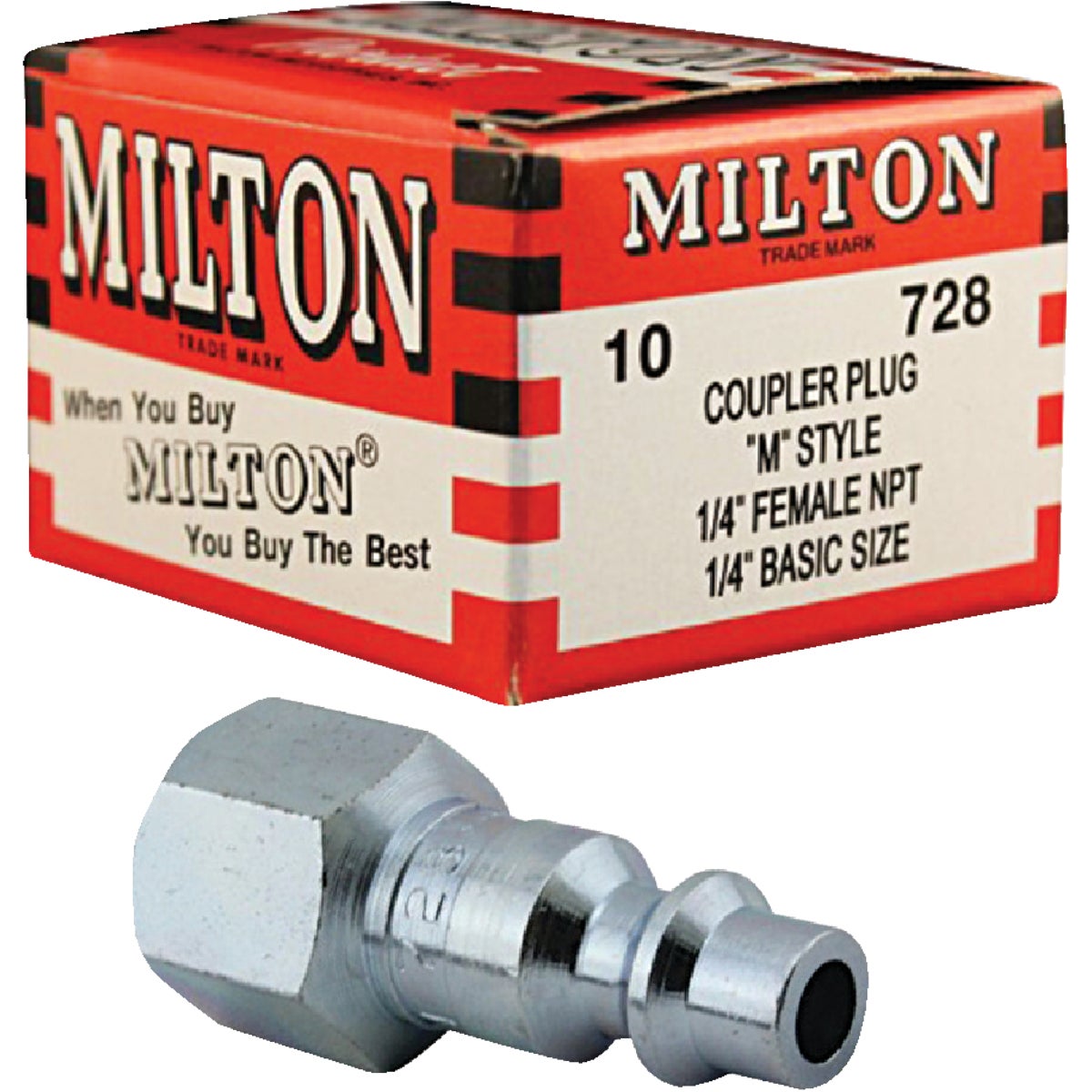 Milton M-Style 1/4" Female NPT Plug (10-Pack) – Hemlock Hardware