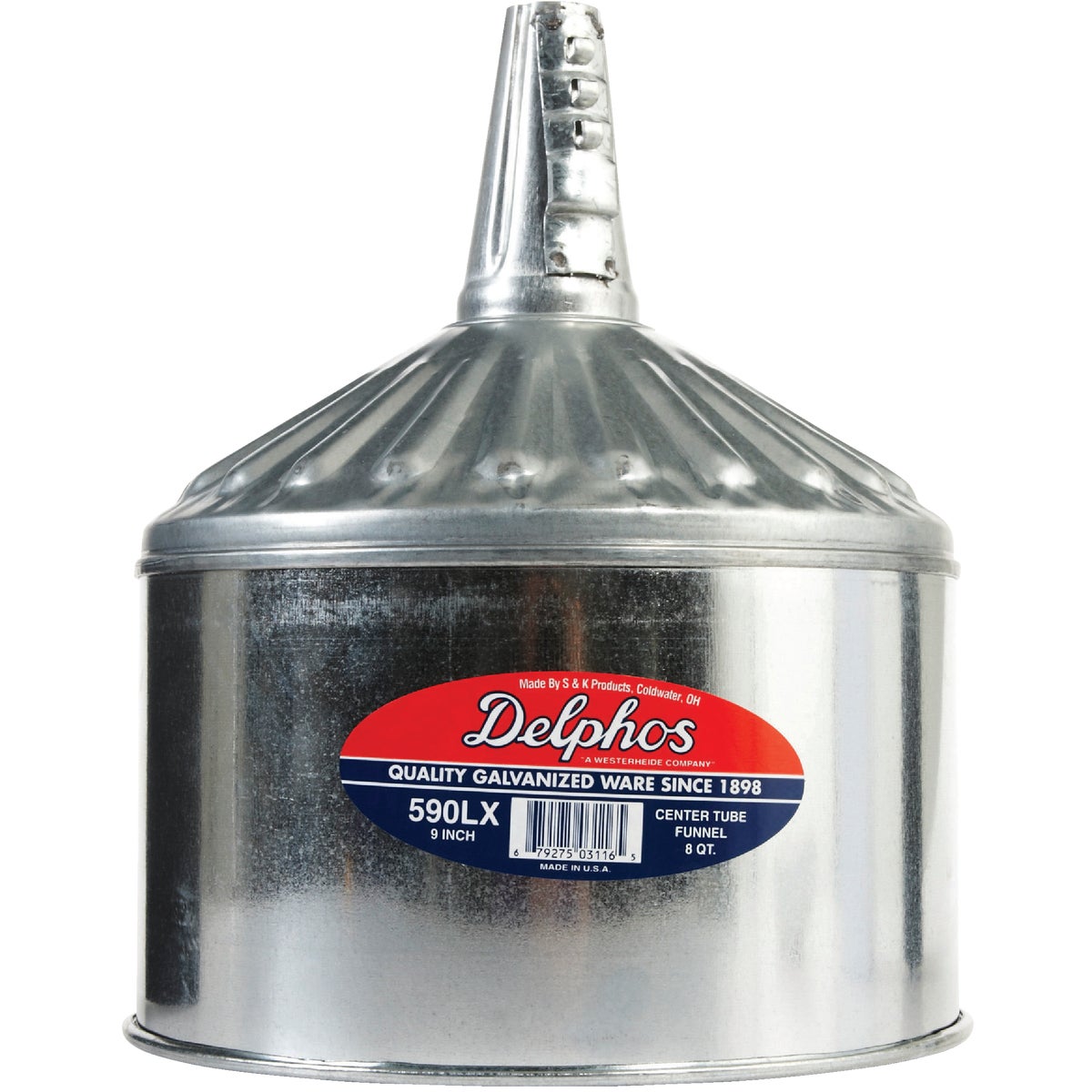 Delphos 8 Qt. Galvanized Steel Lock-On Funnel – Hemlock Hardware