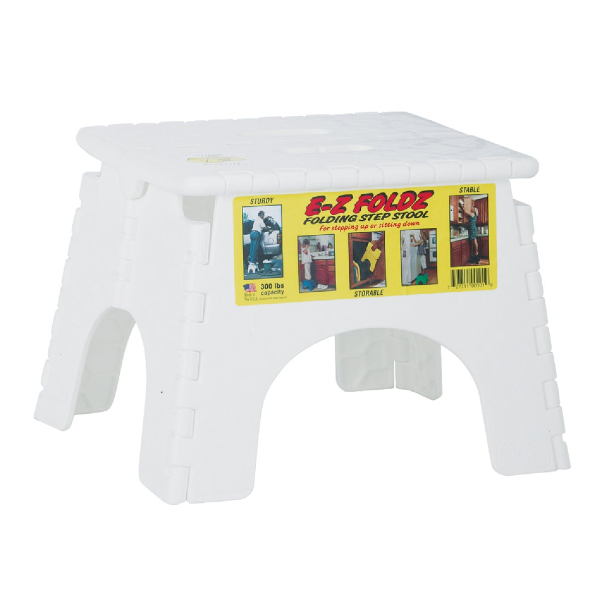 E-Z Foldz 9 In. White 1-Step Folding Step Stool – Hemlock Hardware