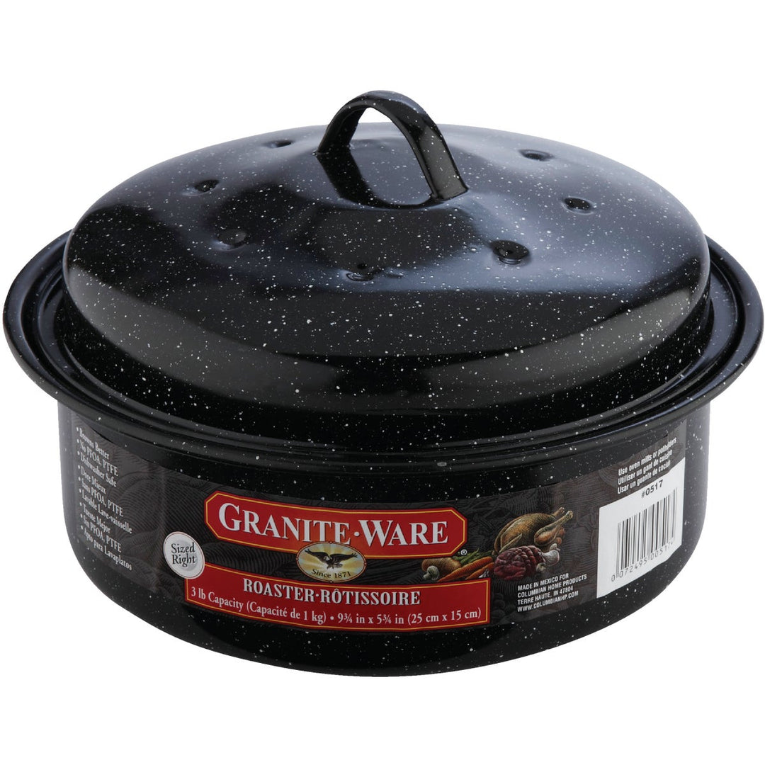 Granite Ware Roaster Granite Ware 3 Lb Round Roaster - Speckled Black ...