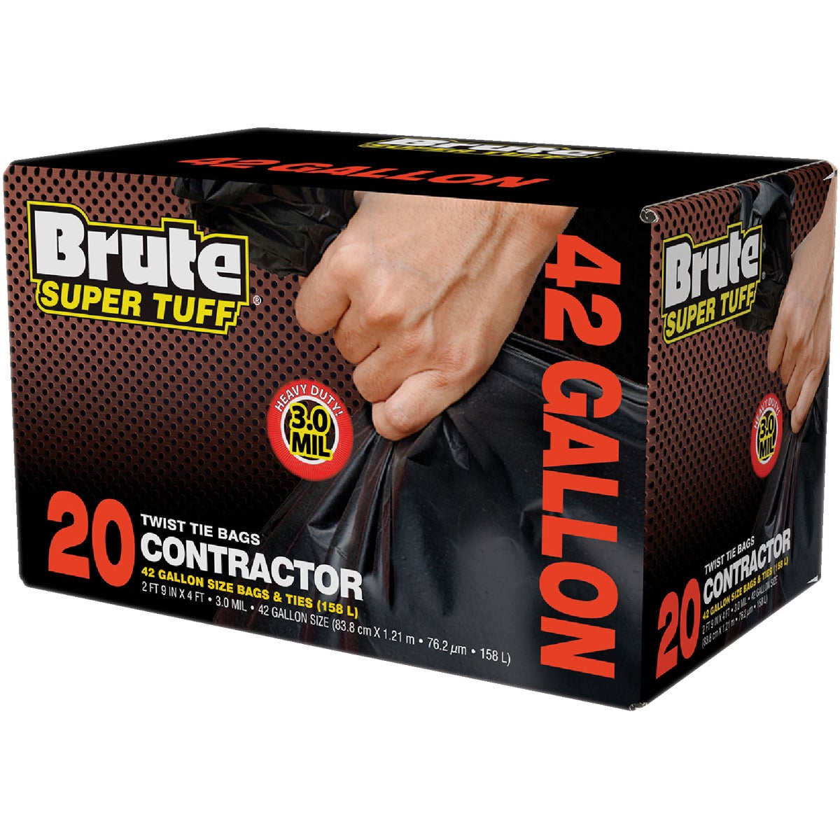 Brute Super Tuff 42 Gal. Contractor Black Trash Bag (20-Count ...
