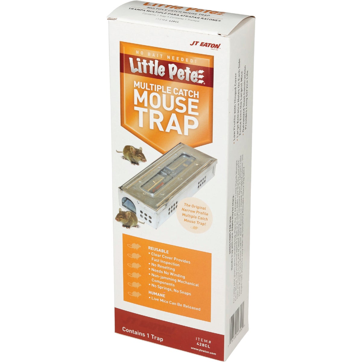 JT Eaton Little Pete Mechanical Mouse Trap with Clear Inspection Windo ...