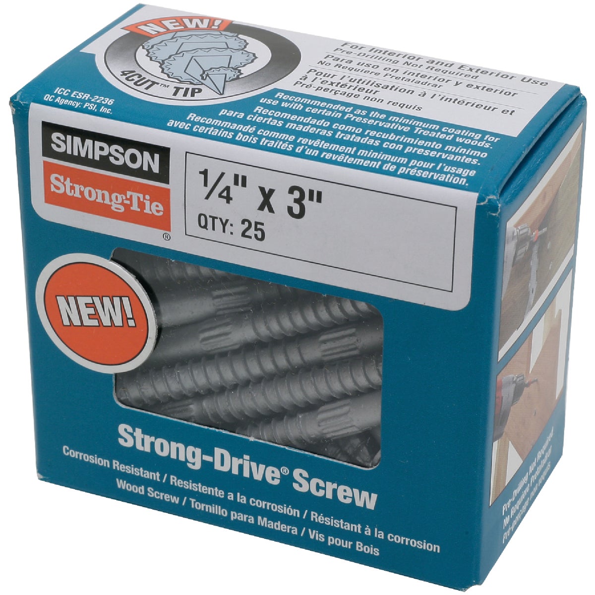 Simpson Strong-Tie 1/4 In. 3 In. Hex Head Structure Screw (25 Ct ...