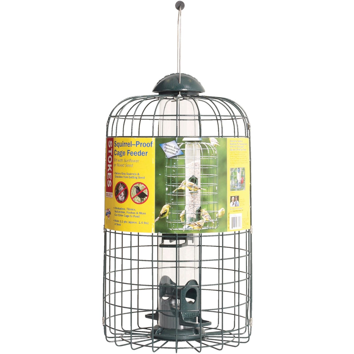 Squirrel-X Green Wire 1.4 Lb. Capacity Squirrel Proof Bird Feeder ...