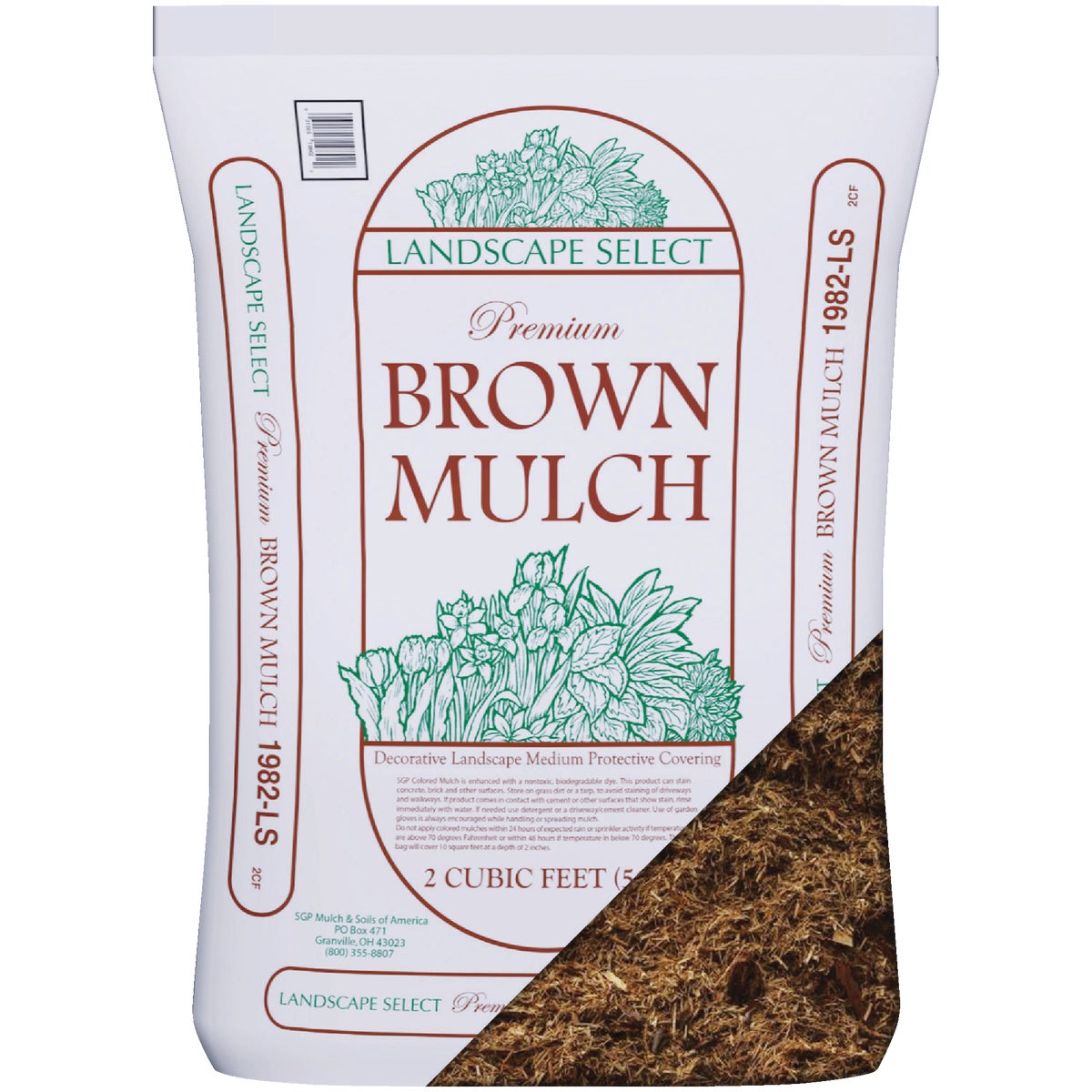 Landscape Select 2 Cu. Ft. Dyed Brown Shredded Hardwood Mulch – Hemlock ...