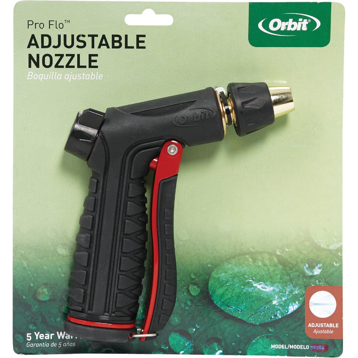 Orbit Pro Flo Metal Adjustable Pistol Nozzle, Black – Hemlock Hardware