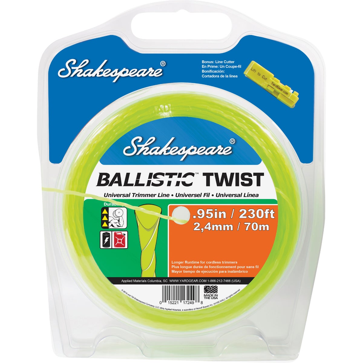 Shakespeare 0.095 In. x 230 Ft. Ballistic Twist Universal Trimmer Line ...