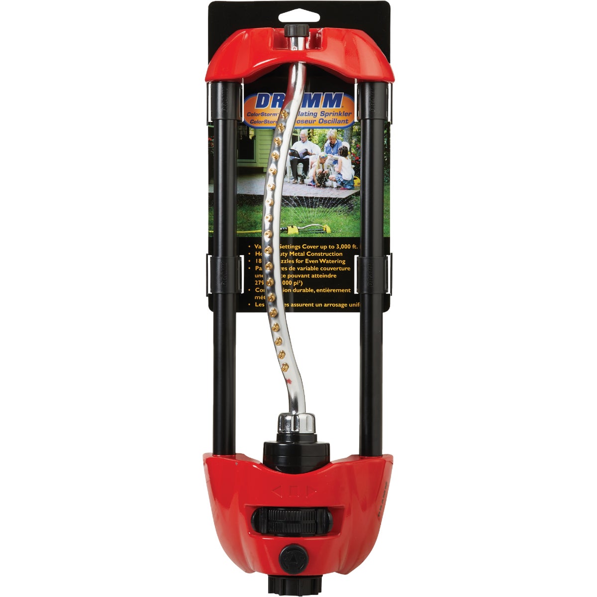 Dramm ColorStorm Heavy-Duty Metal 3000 Sq. Ft. Red Oscillating Sprinkl ...