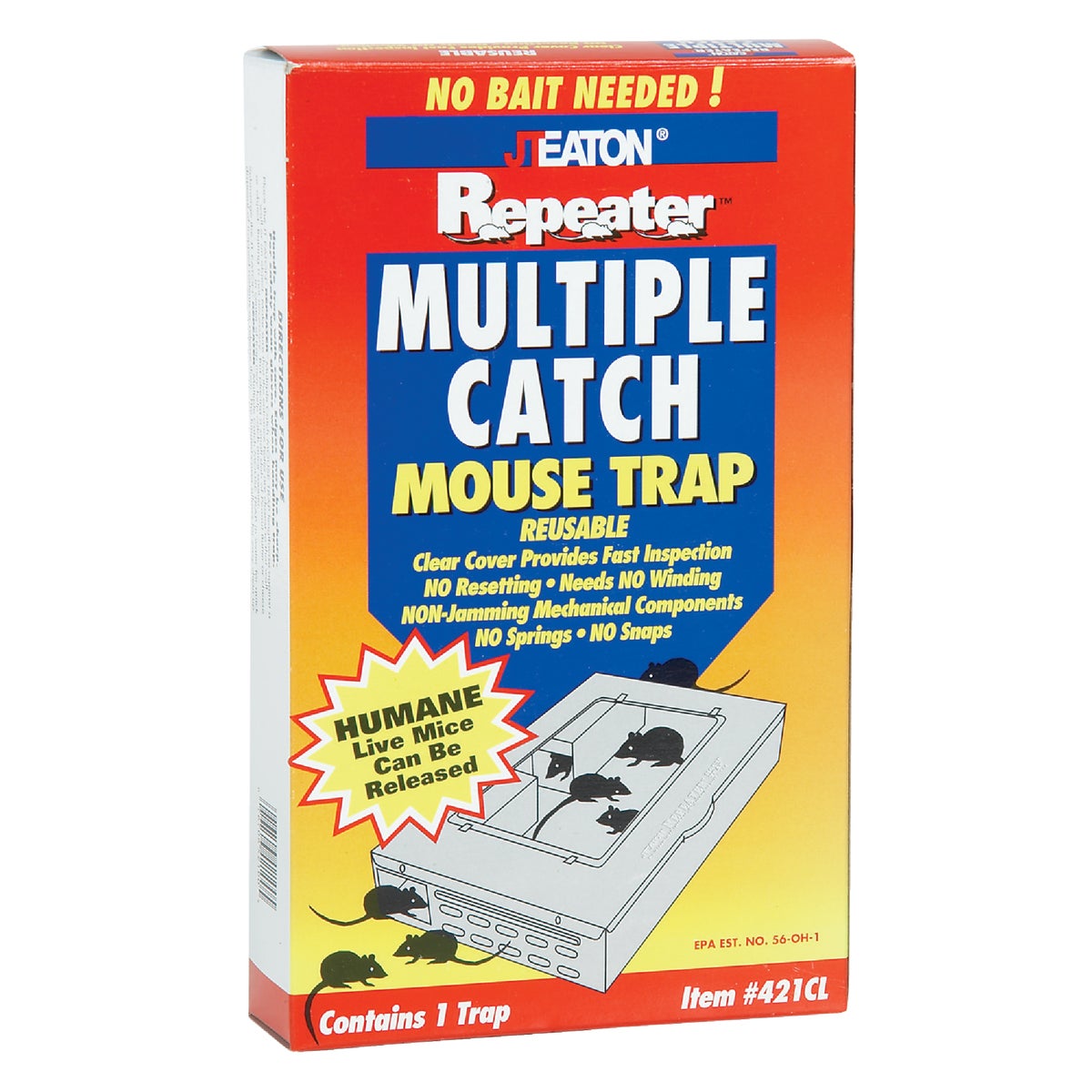 JT Eaton Repeater Multiple Catch Mechanical Mouse Trap with Inspection ...