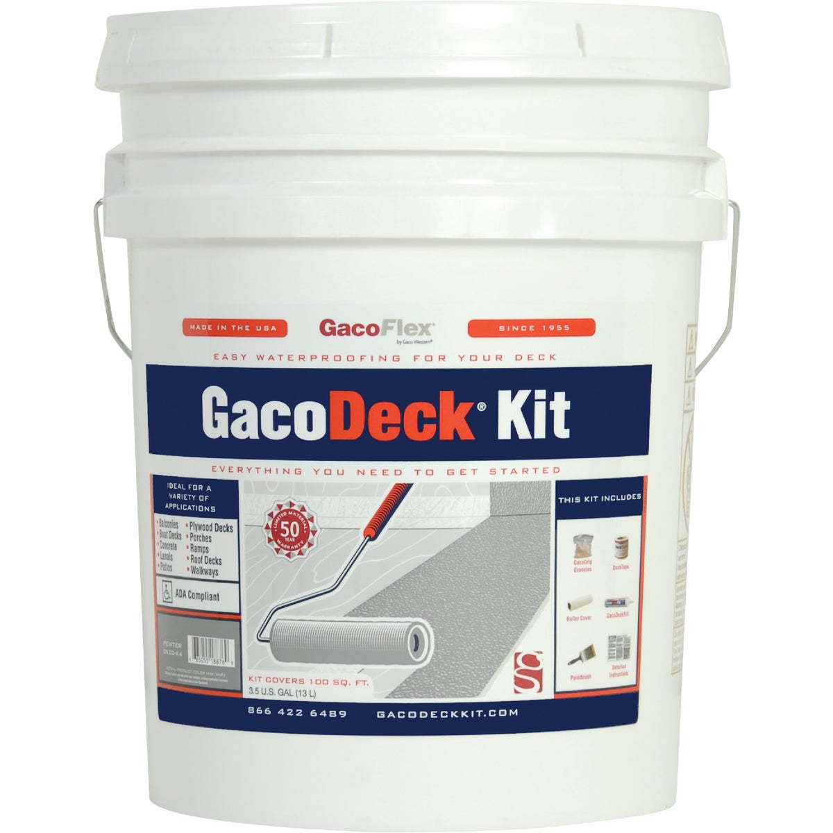 GacoFlex GacoDeck Pewter Elastomeric Deck Coating, 3.5 Gal. Kit ...
