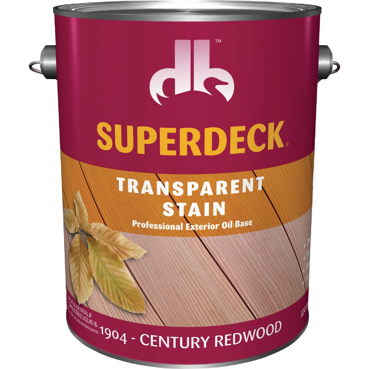 Duckback SUPERDECK Transparent Exterior Stain, Century Redwood, 1 Gal ...