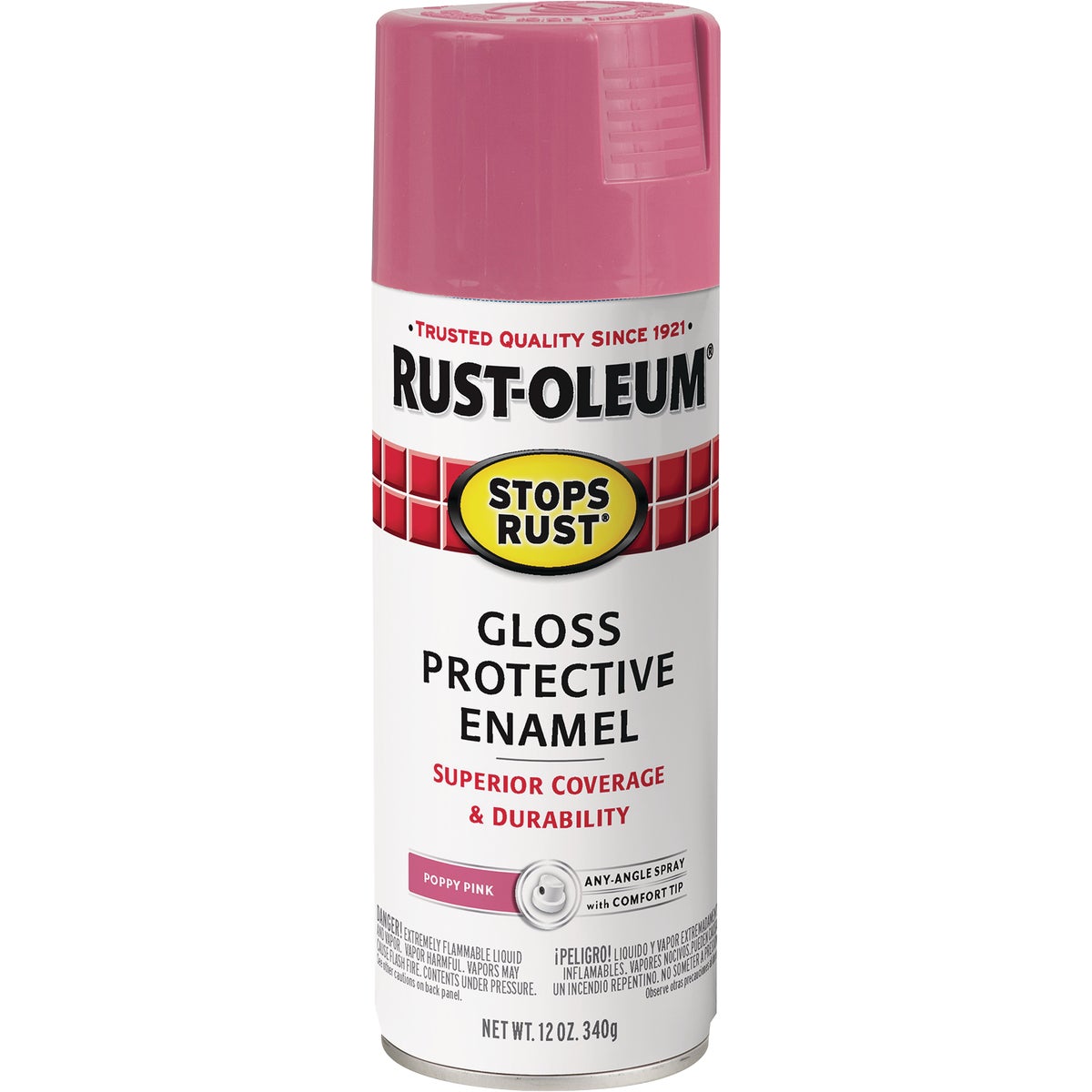 Rust-Oleum Stops Rust 12 Oz. Gloss Poppy Pink Spray Paint Protective E ...