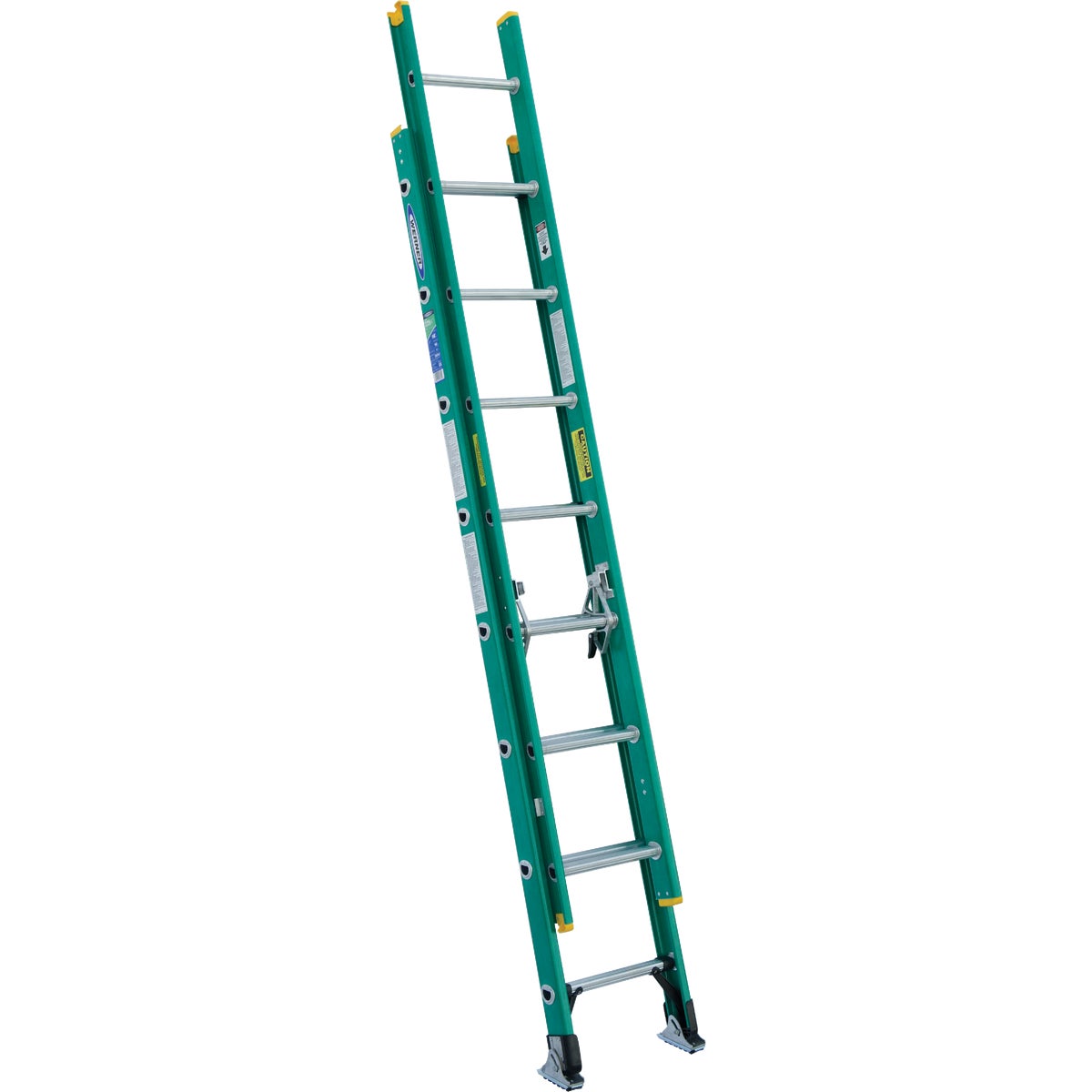 Werner 16 Ft. Fiberglass Extension Ladder with 225 Lb. Load Capacity T ...