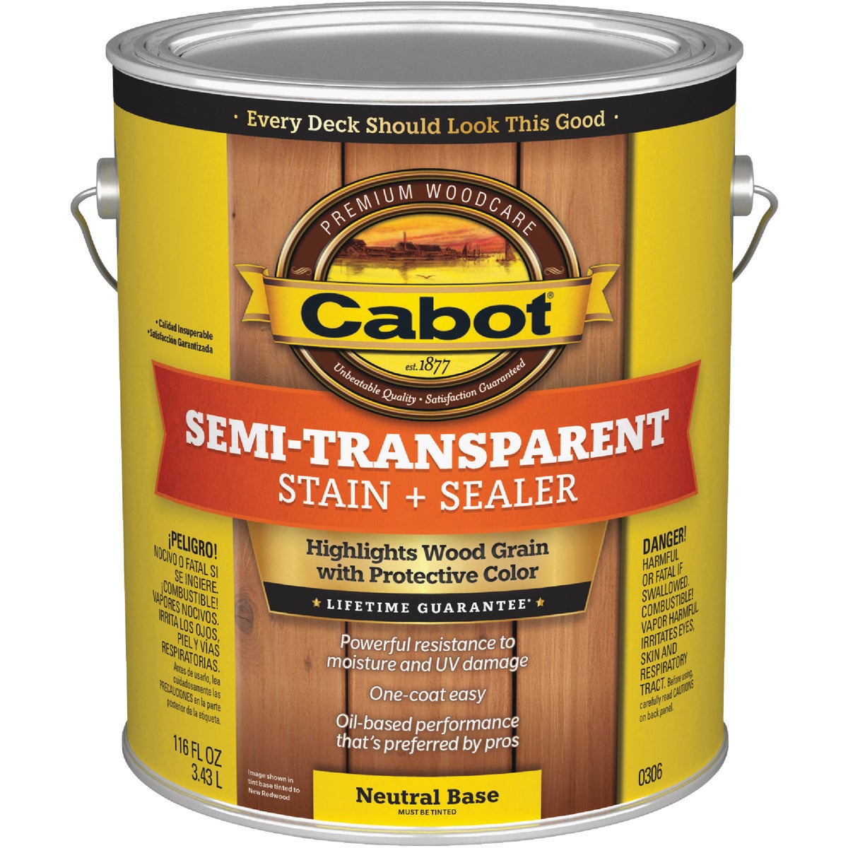 Cabot Semi-Transparent Deck & Siding Exterior Stain, Neutral Base, 1 G ...