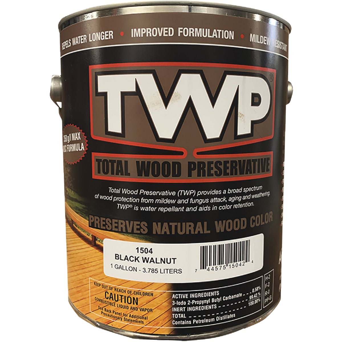 TWP1500 Series Low VOC Wood Preservative Deck Stain, Black Walnut, 1 G ...