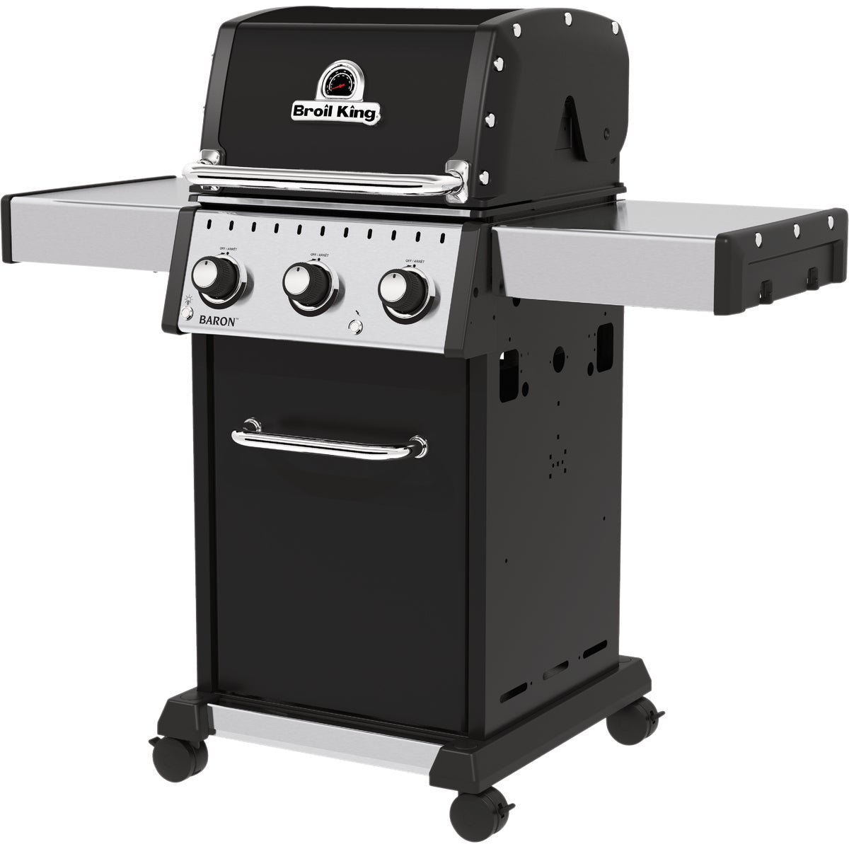 Broil King Baron 320 Pro 3-Burner Black 32,000 BTU Natural Gas Grill ...