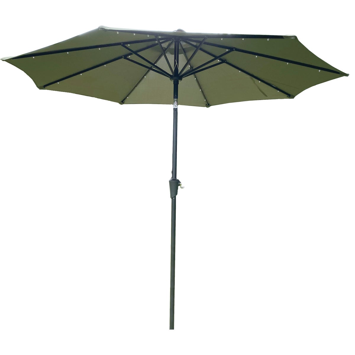 Outdoor Expressions 9 Ft. Aluminum Tilt/Crank Heather Green Patio Umbr ...