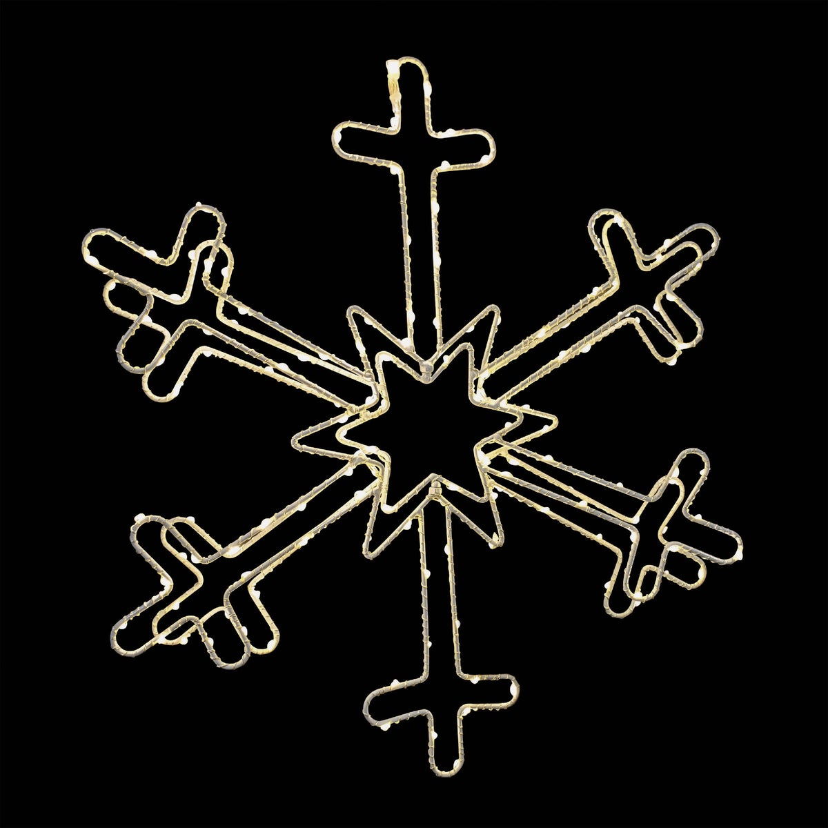 Alpine 18 In. Warm White LED Hanging Snowflake Lighted Decoration ...