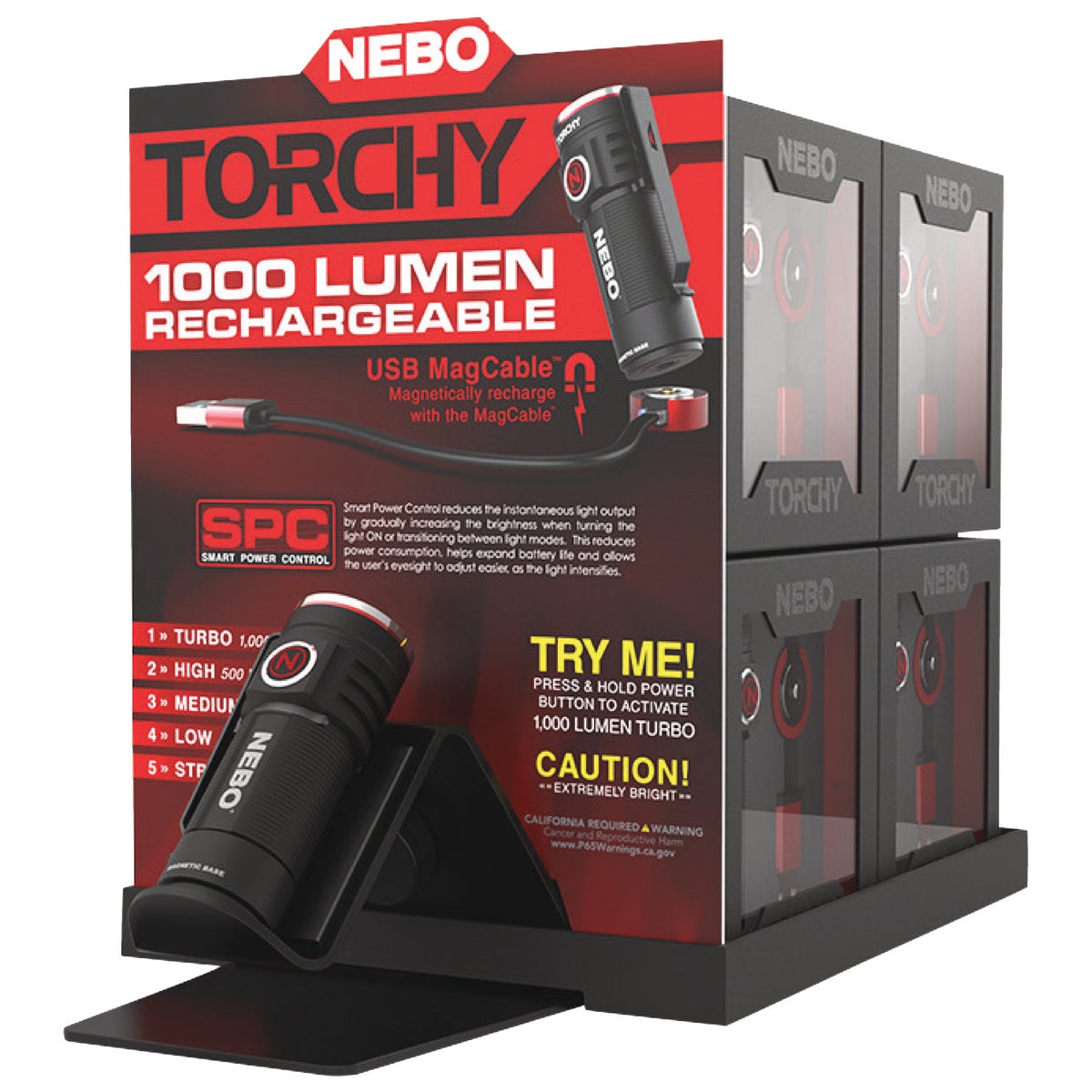 Nebo Redline Torchy LED Anodized Aluminum Rechargeable Flashlight ...