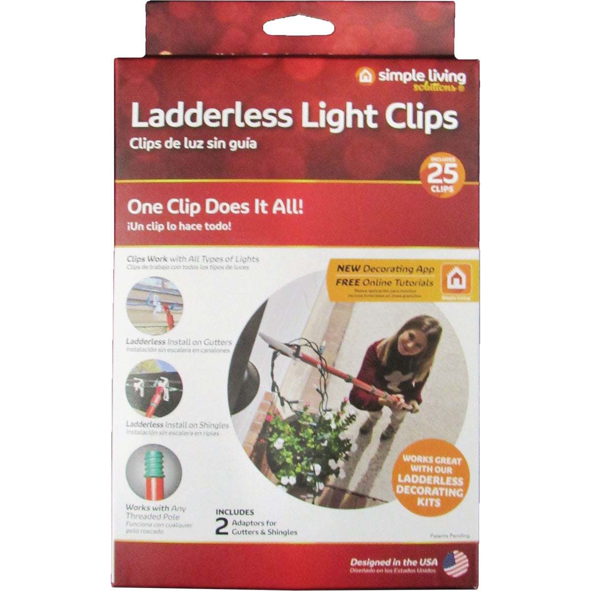 Simple Living Solutions White Gutter & Shingle Ladderless Light Clips ...