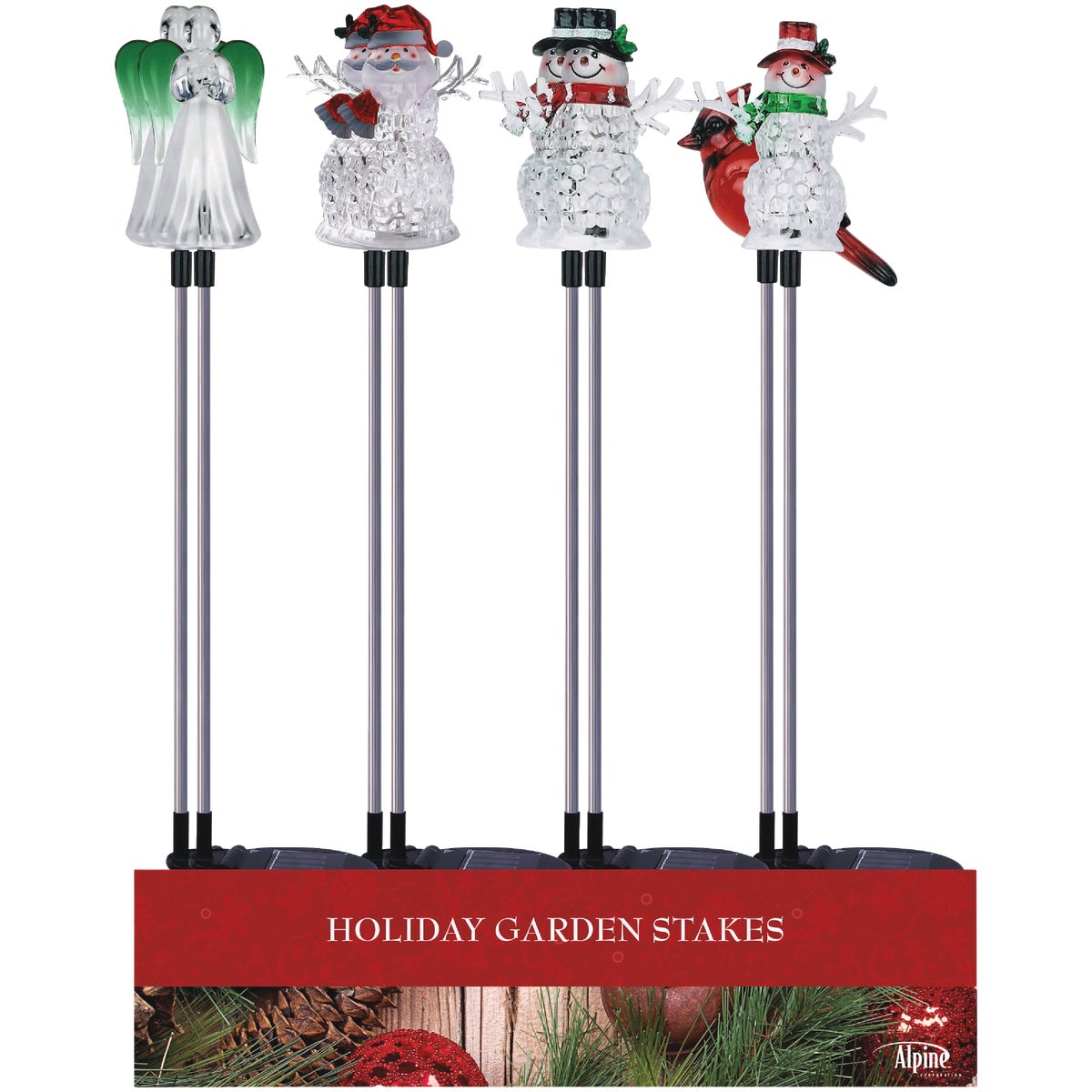 Alpine 33 In. LED Solar Winter Iconic Holiday Garden Stake – Hemlock ...