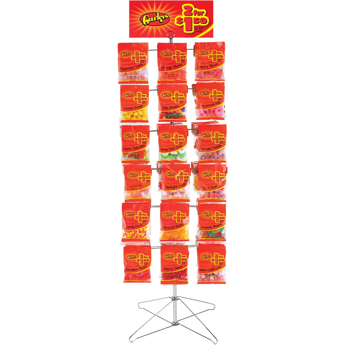 Gurley's 18 In. W. x 66 In. H. x 18 In. D. Steel Bagged Candy Display ...
